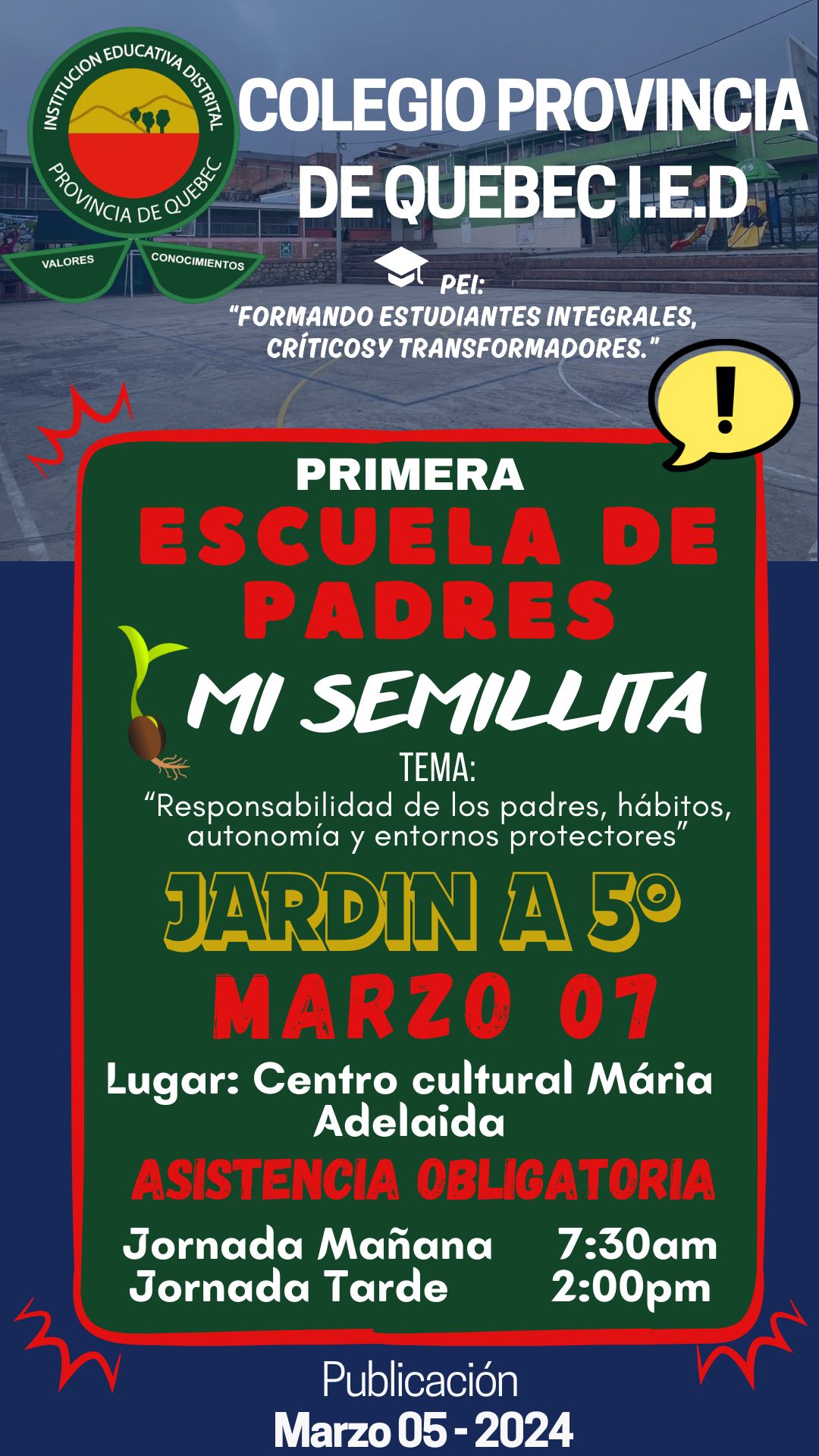 PRIMERA ESCUELA DE PADRES 2024 | Portal Red Académica